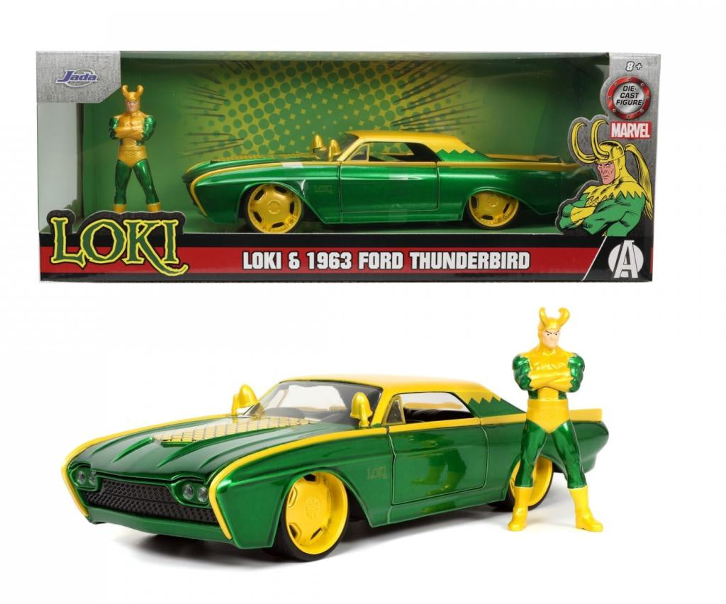 MARVEL : LOKI - Loki & 1963 Ford Thunderbird 1:24 Diecast Car & Figure – Cool-Merch