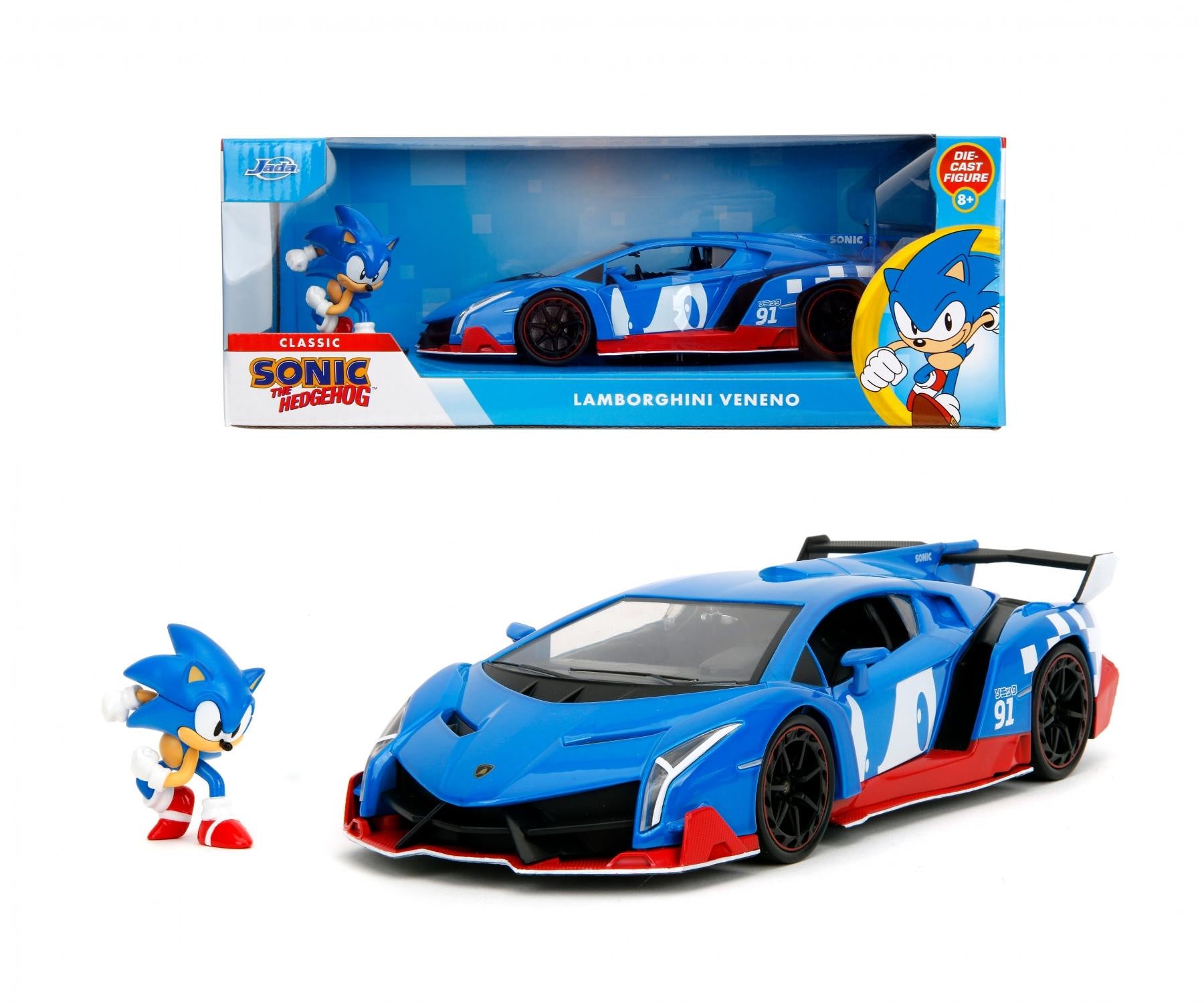 SONIC - Sonic & Lamborghini Veneno Jada Diecast 1:24 Figure & Car ...